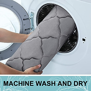 OLANLY Memory Foam Bath Mat Rug 30x20, Soft and Absorbent Bathroom Rugs, Non-Slip, Comfortable, Machine Washable Bath Carpet for Bathroom Floor, Tub, Shower and Home Decor Accessories, Dark Grey