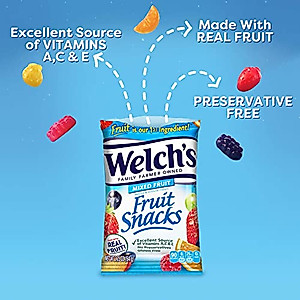 Welch's Fruit Snacks, Bulk Variety Pack with Mixed Fruit, Superfruit Mix, Island Fruits, Gluten Free, Bulk Pack, 2.25 oz (Pack of 16)