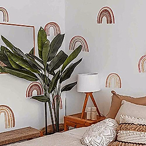 funlife 12 PCS Boho Rainbow Wall Decal Peel and Stick, Self Adhesive Colorful Rainbow Wall Sticker for Girls Bedroom Decor, Kids Nursery Room Playroom Wall Art Decor Stickers, 9.06" x 7.09"