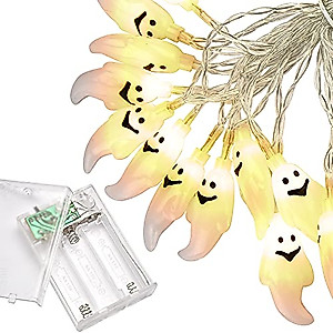 FORRADER Ghost String Lights Decor 15 ft 0.5W LED Lights , Battery Powered with 2 Modes, Halloween Decorations Outdoor & Indoor for Home/Garden/Carnival/Festivals