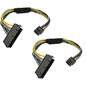 Longdex 11 Inch 24-Pin to 8-Pin 18AWG ATX PSU Power Supply Adapter Cable for Motherboards
