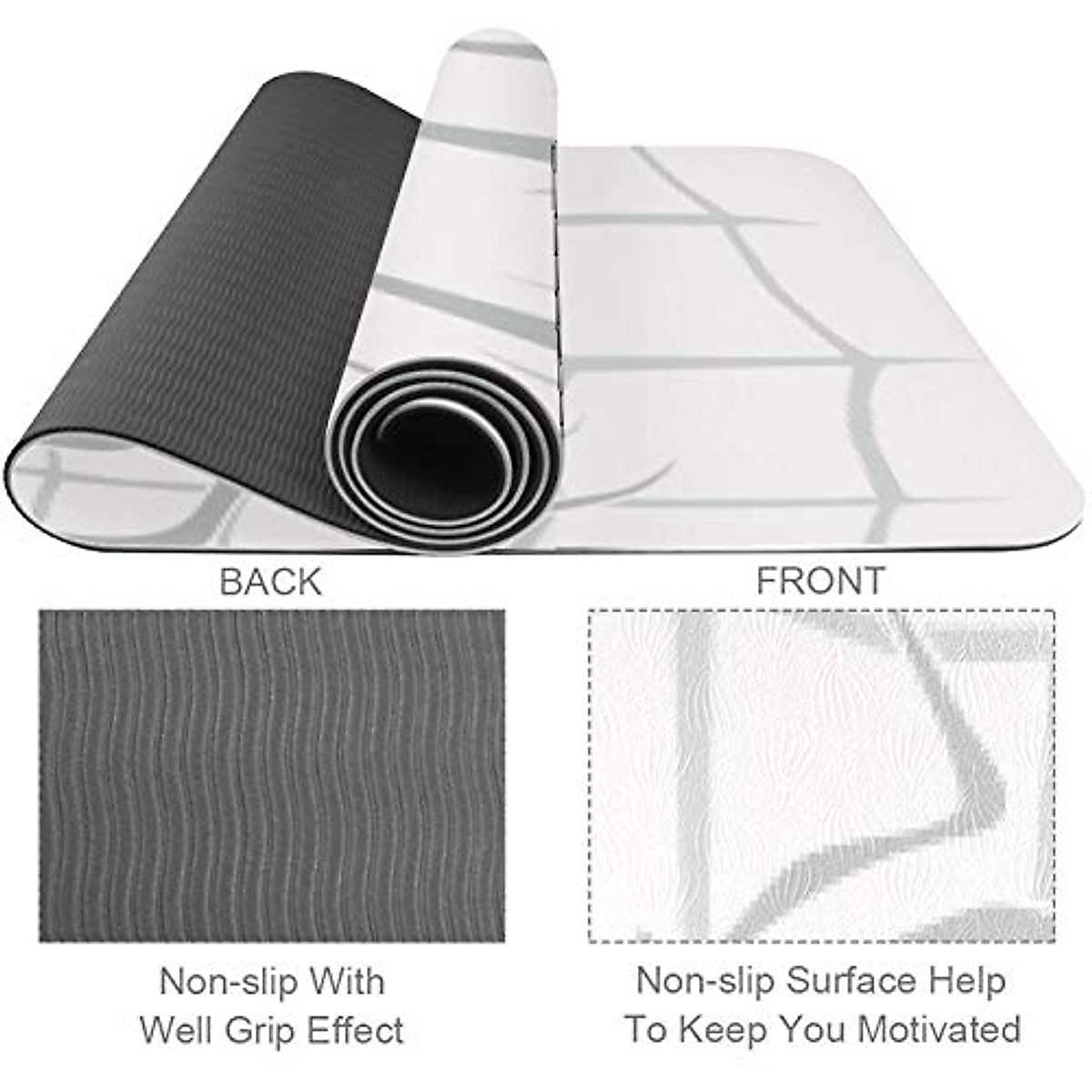 Siebzeh Spider Cloth Web Yoga Mat-6mm Eco Friendly Rubber Health&Fitness Slip-Resistant Mat for All Types of Exercise, Yoga, and Pilates (72" x 24" x 6mm Thick)