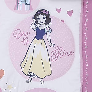 Disney Princess Dare to Dream 3 Piece Nursery Mini Crib Bedding Set - Comforter and Two Fitted Mini Crib Sheets