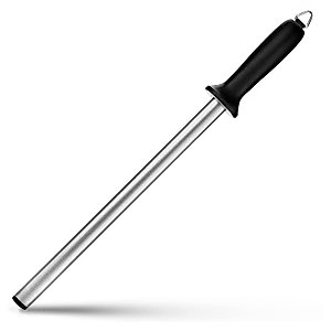 ARCCI Diamond Knife Sharpening Steel Rod 10 Inch, Professional Kitchen Diamond Knife Blade Sharpener Rod Stick, Knife Honer Steel for Honing Knife Blades, Chef Knives and Shears