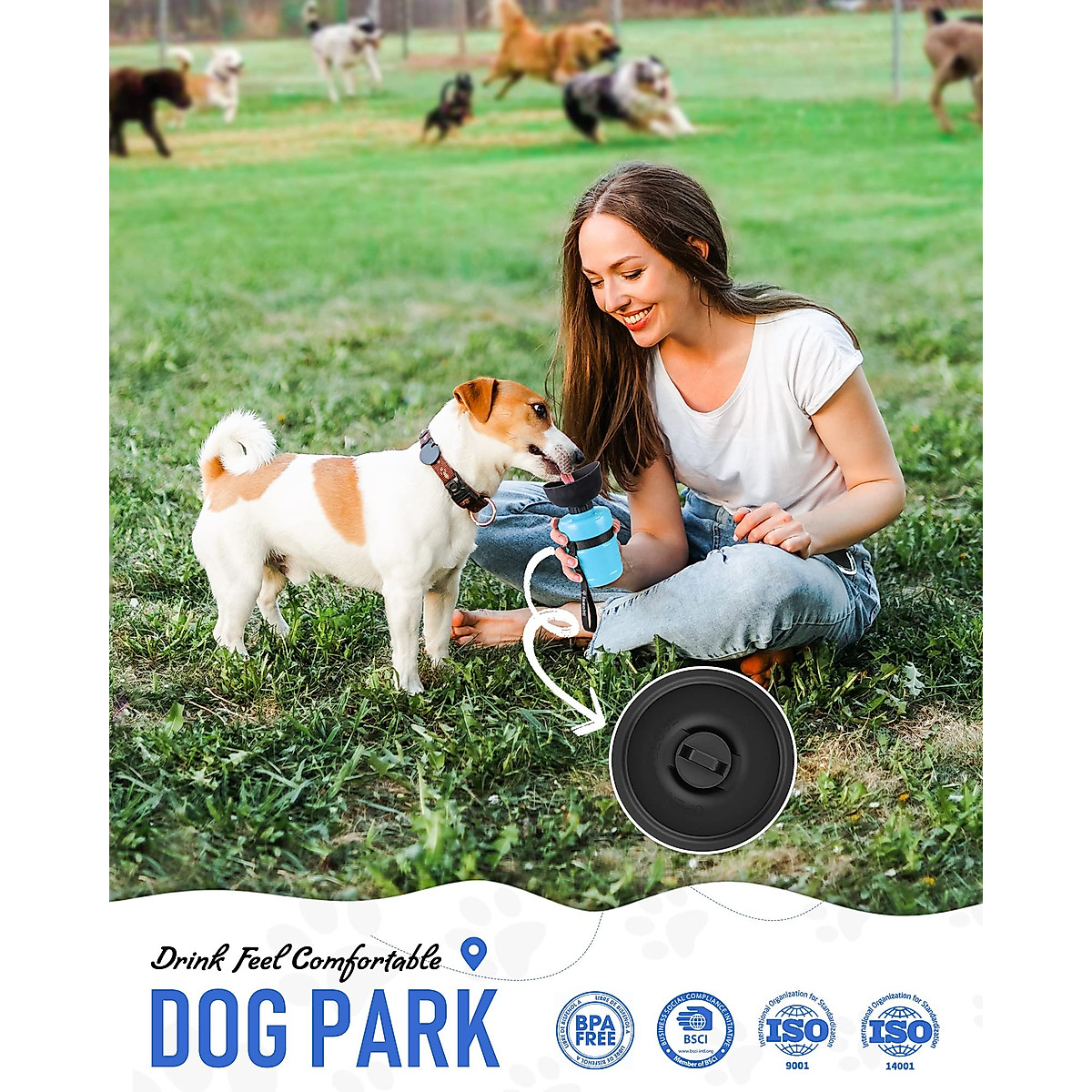 lesotc 2022 Upgraded Pet Water Bottle for Dogs,Dog Water Bottle Foldable,Leak Proof Dog Travel Water Bottle,Dog Water Dispenser,Lightweight & Convenient for Outdoor Walking,Hiking,Travel,BPA Free