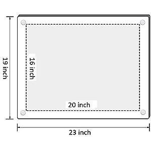 DistinctAndUnique 16" x 20" Clear Acrylic Wall Mount Floating Frameless Picture Frame Double Panel Plexiglass Display with Metal Standoff for Photos Artwork Posters Paintings (Full Frame is 19"x23")