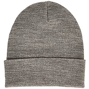 Timberland Short Watch Cap with Woven Label, Light Heather Grey 2, One Size