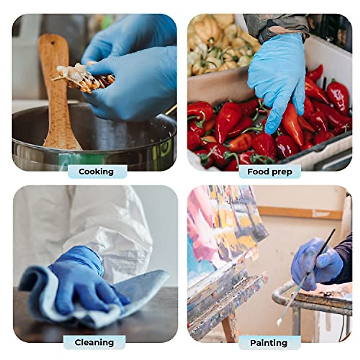 Safe Health Blue Nitrile Exam Gloves, 100-Count S M L XL, 3.5 Mil Free of Powder-Latex, Disposable-Textured, Clinic-Office-Daily, Medical, First-Aid, Clinics, Medium (M) Box 100, FIY1062G