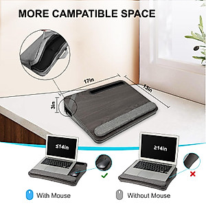 KerrKim Laptop Lap Desk Bed Table, Fits up to 15.6 inch Laptop Desk with Cushion, with Anti-Slip Strip & Large Storage Space for Home College Office Students Use as Computer Laptop Stand, Book Tablet