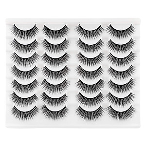 Newcally Lashes False Eyelashes Natural Fluffy Light Volume Faux Mink Lashes 14 Pairs Pack