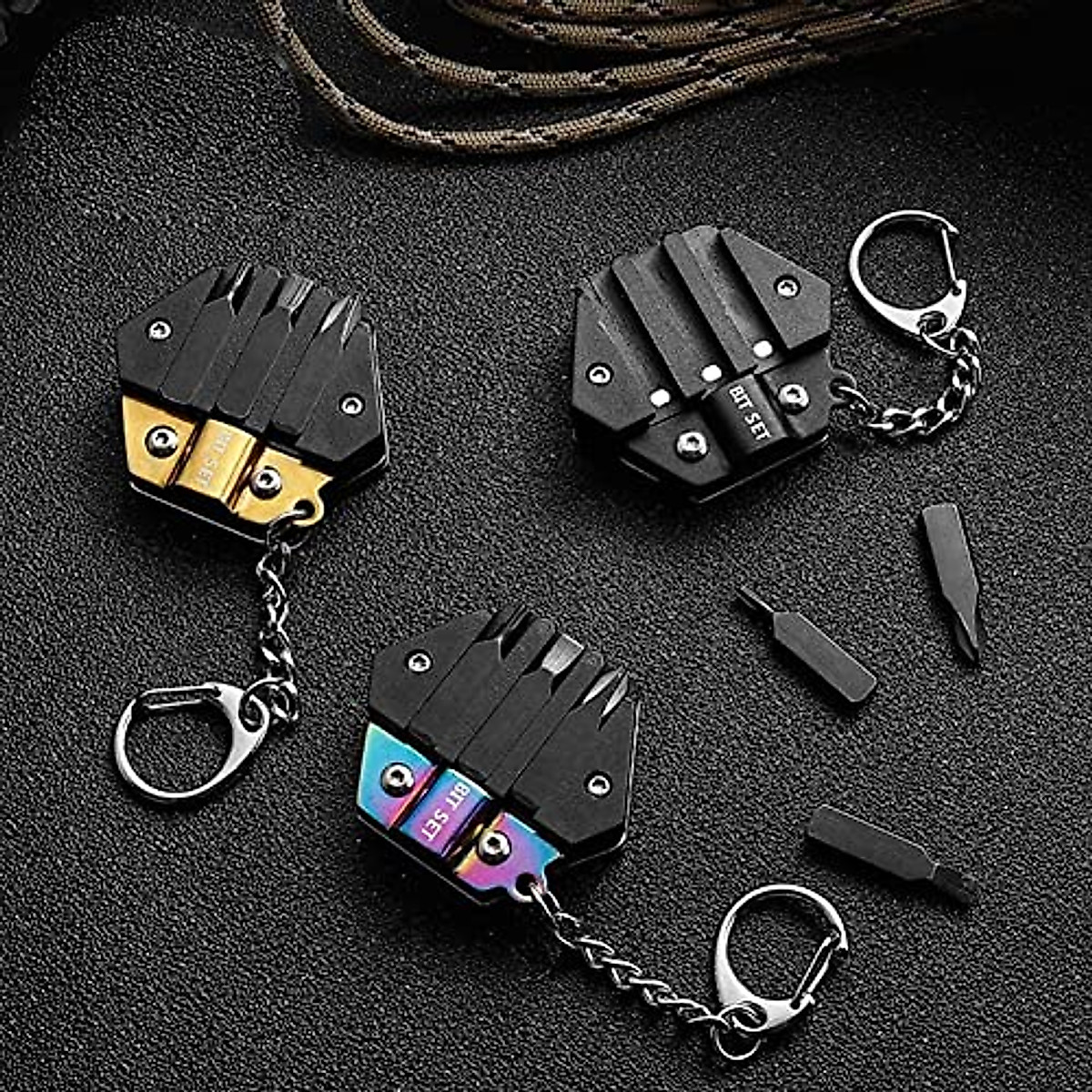 Keychain Screwdriver Multifunctional Hexagon Coin Outdoor EDC Tool Hexagon Folding Pocket Coin Gear Knife Pee Fold Coltello Mini