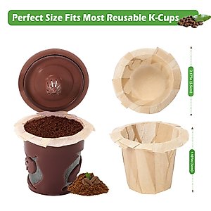 Aussen Disposable Coffee Paper Filters Replacement Kerig Filter Fit All Keurig Single Serve Filter Brands Compatible with Reusable Single Serve Pods Keurig Coffee Maker 200 Count