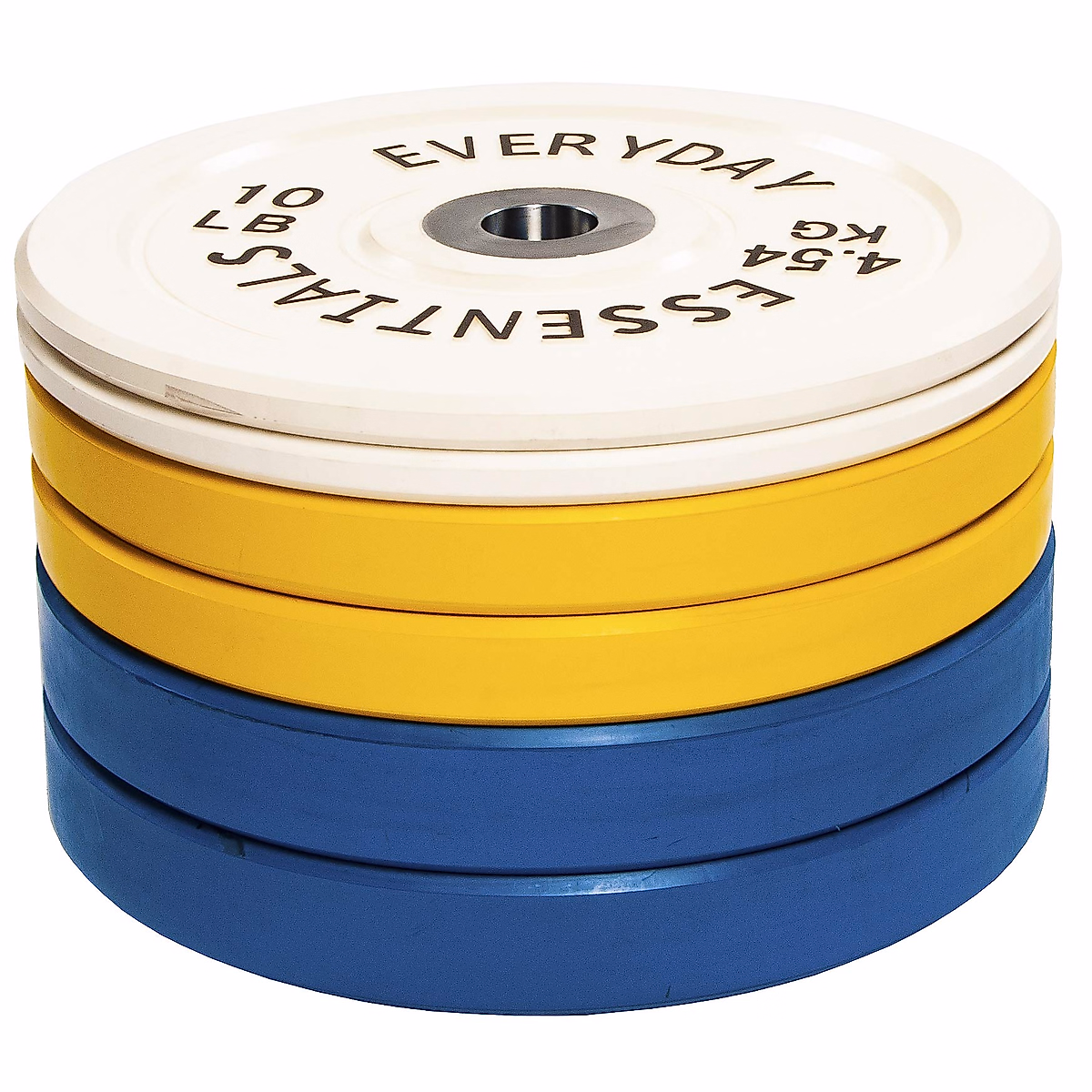 BalanceFrom Everyday Essentials Color Coded Olympic Bumper Plate Weight Plate with Steel Hub, 160 lbs Set