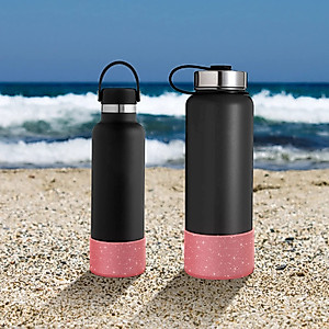 WUQID Protective Bling Silicone Boot Sleeve, Compatible with Stanley Tumbler 20-40oz & Hydro Flask Bottle 12oz-24oz, Glitter Reduces Dents Sleeve Cover for More Bottles/Tumblers Bottom of 2.83-2.95in