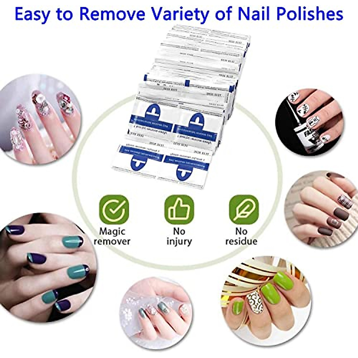 Gel Polish Remover Wipes 200PCS Nail Cleaner Wipes, Nail Polish Remover Pads Gel Nail Soak Off Acrylic Nails, Nail Remover Wraps Acetone Nail Art Remover Nail Wraps Gel Nail Pads for Salon Home Use
