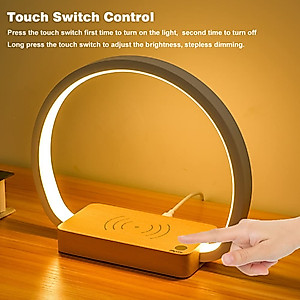 Starstrips Bedside Table Lamp,Touch Lamp with 10W Wireless Charging,3 Color Modes Dimmable LED Desk Lamp,Nightstand Reading Lamp for Bedroom,Living Room,Office(BTL01)