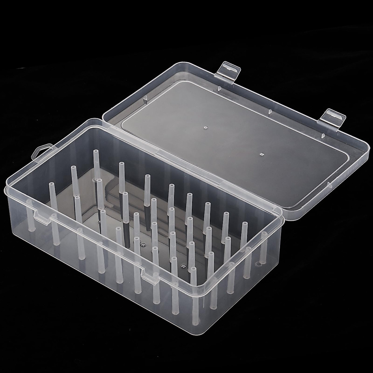 Mezchi 4 Pack 42 Slots Embroidery Thread Organizer, Clear Plastic Thread Spool Holder, Sewing Thread Storage for Embroidery and Sewing Threads