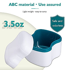 LVCHEN Denture Cleaning Case - Soaking Cup False Teeth Container Denture Storage Case with Strainer Basket for Travel Cleaning Complete Clean Care for Dentures and Clear Braces