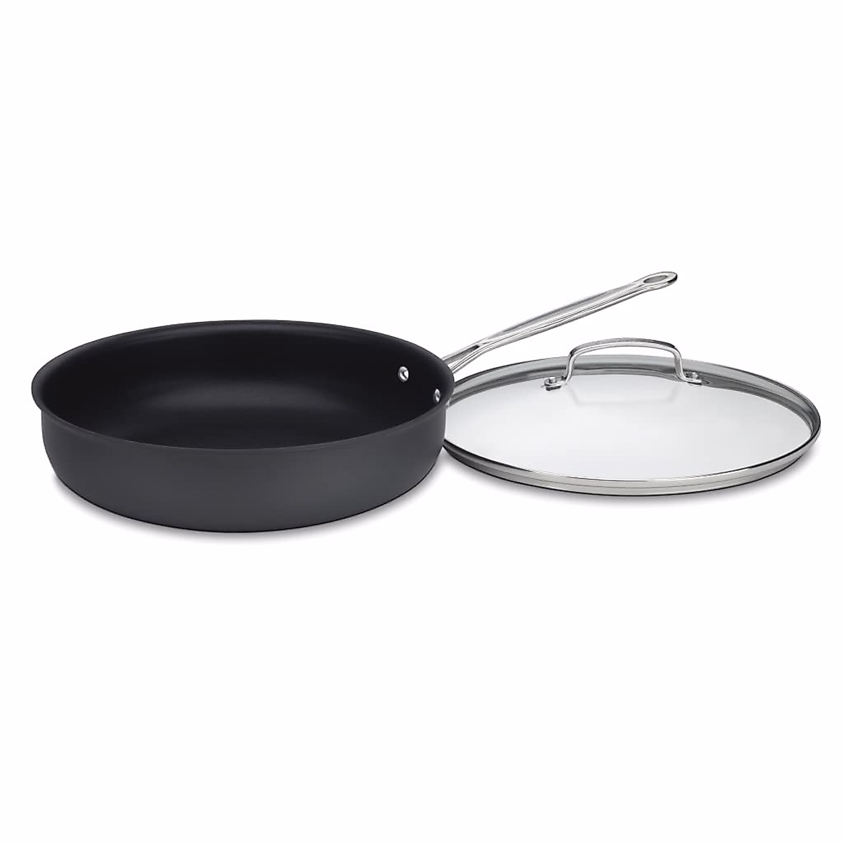 Cuisinart 622-30G Nonstick-Hard-Anodized, 12-Inch, Skillet w/Glass Cover & 622-30DF Chef's Classic 12-Inch Nonstick-Hard-Anodized, Deep Fry Pan w/Cover