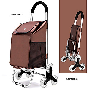 Shopping Trolley on Wheels Multi Function Shopping Cart Aluminum Alloy Foldable Trolley Waterproof Wear-Resistant Thick Sponge Handle Gravity-Enhanced Storage Hand Trucks,Multi Colored,45 * 89Cm