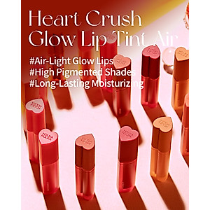 HOLIKA HOLIKA Heart Crush Glow Lip Tint Air – Korean Lip Tint with High Shine Juicy Fruit Jam Colors Lip Stain – Hydrolyzed Collagen & Vitamin C (15 FAY)