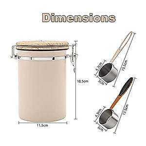 Livefunni Stainless Steel Airtight Coffee Canister with Date Tracker and Scoop, Vacuum Sealed Bean Coffee Storage Container Large Kitchen Food Storage Can 1.8L for Tea Grounds Flour Cereal Bean Sugar (Green)