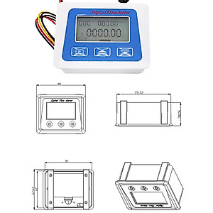 Water Flow Totalizer and Flow Rate Meter with Digital LCD Display +G1/2" Hall Effect Liquid Water Flowmeter Sensor-1-25L/min