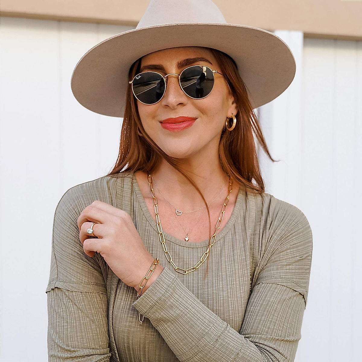 West Coast Jewelry Women's Stainless Steel Paperclip Bracelet 7.5"