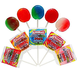 28 Pc Charms Sweet Sour Pops Lollipop Sucker Stick Candy Lollypops Party Favors