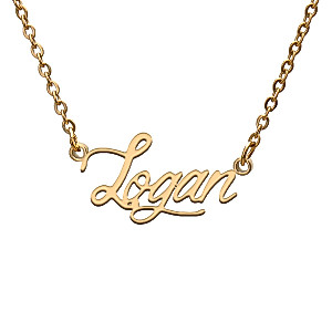 Logan Name Tag Necklaces for Her His Friends Familys Relationship Memory Jewelry Gift
