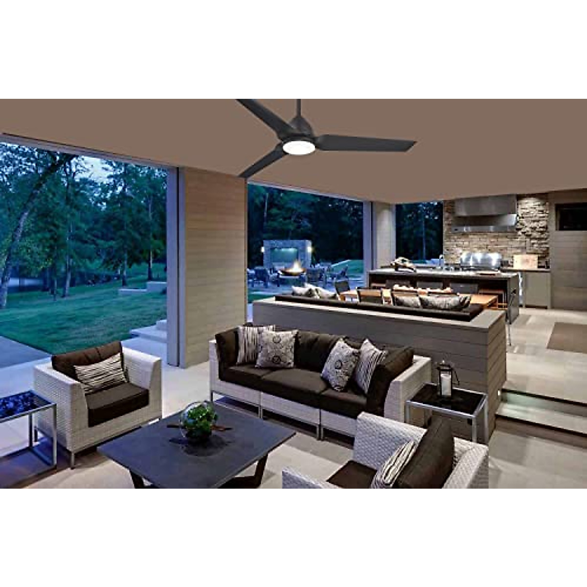 MINKA-AIRE F753L-CL Java 54 Inch Outdoor Ceiling Fan with Integrated LED Light in Coal Finish