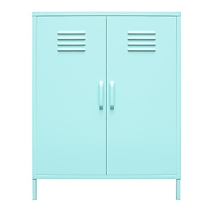 Novogratz Cache 2 Door Metal Locker Storage, Mint Cabinet