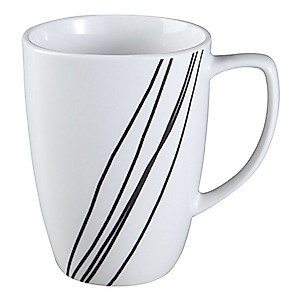 Corelle Square 12-Ounce Porcelain Mug, Simple Sketch