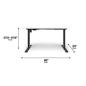HON Basyx BSXHW2460 Height Adjustable Desk, 24 x 60, White
