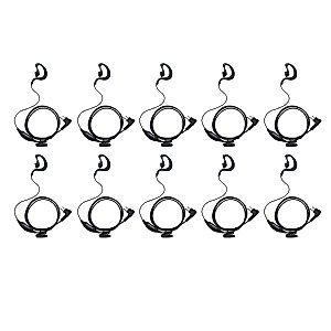 GoodQbuy 2 Pin G Shape Clip-Ear Headset Earpiece is Compatible with Motorola Two Way Radio Devices CP200 CP200D CP185 DTR650 PR400 EP450 CLS1110 CLS1410 CLS1450 CLS DLR DTR RDX RDU RDV RMU (10 Pack)