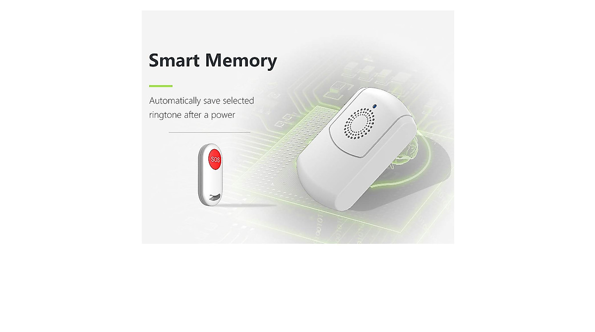 Caregiver Pager System for Home Alerts - 1 Receiver & Button