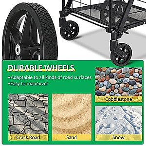 Spurgehom Grocery Cart on Wheels Folding Shopping Carts for Groceries 140L Jumbo with Removable Liner and Double Basket,360° Rolling Laundry Cart Lightweight Trolley for Seniors 280lb Capacity