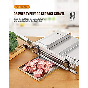 CGOLDENWALL 2 BLADES Manual Ribs Meat Chopper Slicer Stainless Steel Hard Bone Cutter Beef Mutton Household Vegetable Food Slicer Slicing Machine for Whole Chicken Rib Spine