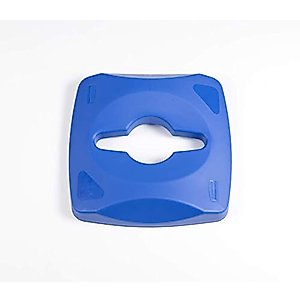 Rubbermaid Commercial Products Untouchable Recycling Duel Stream Lid, Blue (1788374)