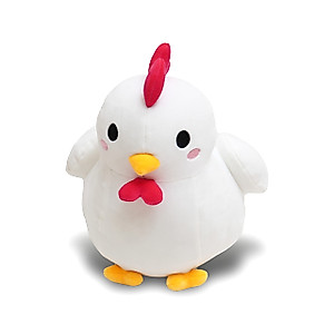 Avocatt White Chicken Stuffed Plush - 10 Inches Stuffed Rooster Plushie - Plushy and Squishy Toy Stuffed Animal - Cute Toy Gift for Boys and Girls