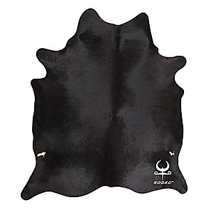 rodeo Natural Black Brazilian Cow Skin Area Cowhide Rug Size Approx 6X6 ft