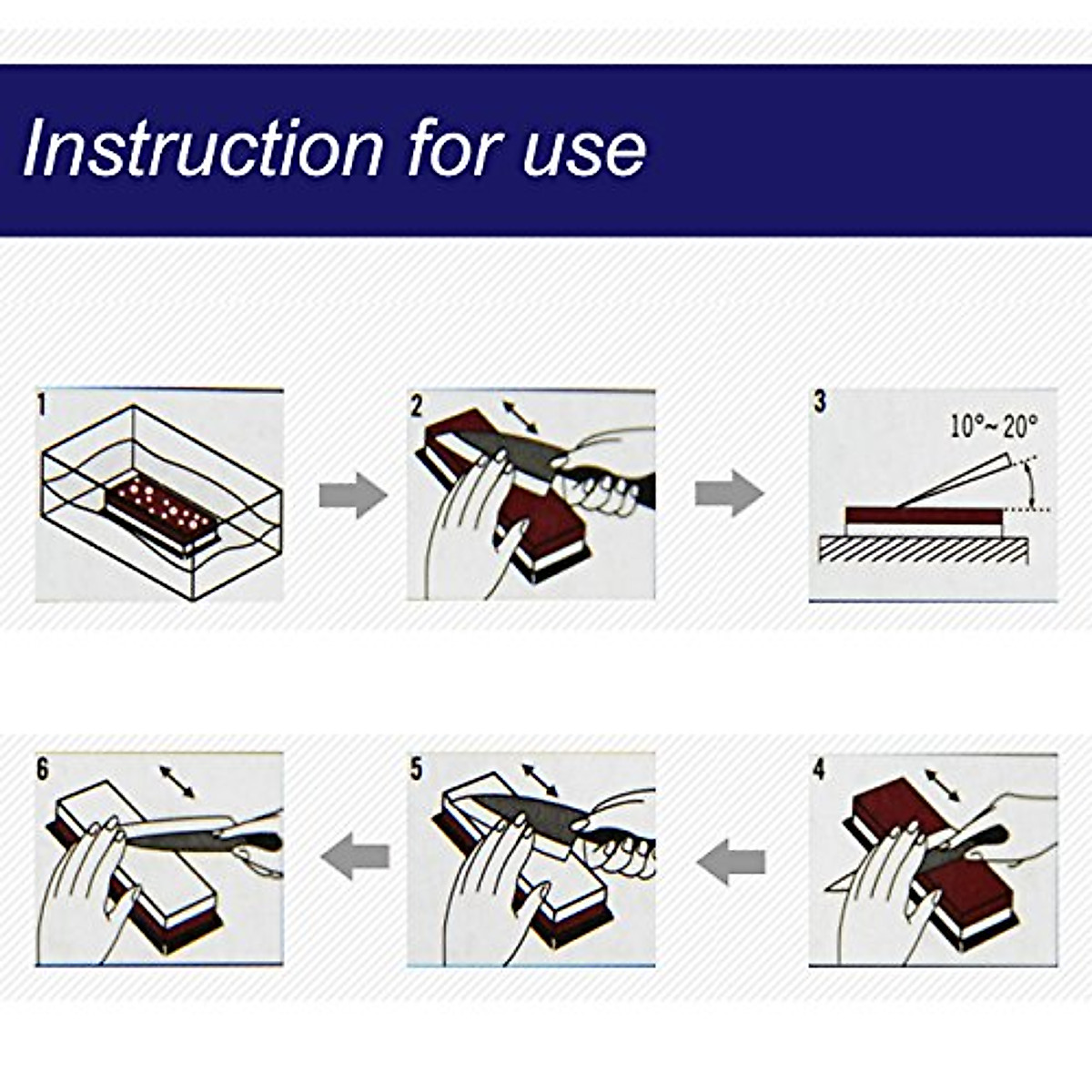 Knife Sharpening Stone, 2-Sided Whetstone with Non-Slip Base, Best Kitchen Blade Sharpener, Grit 1000/6000 Waterstone