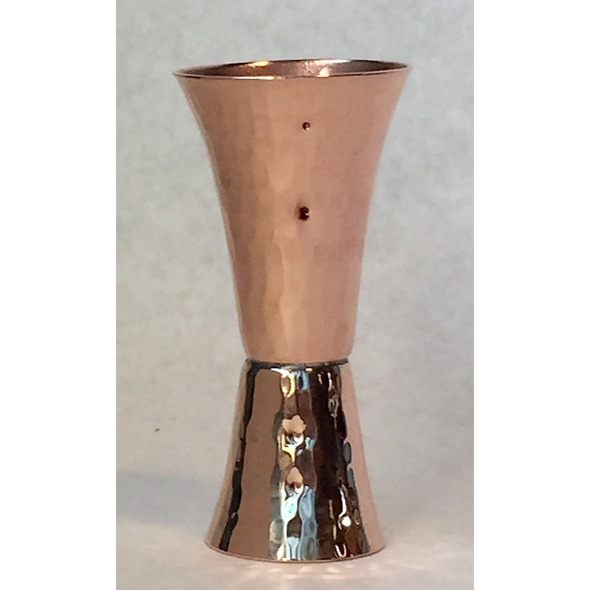 Sertodo Copper Double Sided Jigger, 1 oz and 2 oz Measured Shots, Hand Hammered 100% Pure Copper, Single
