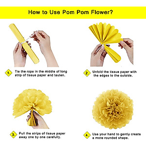 Xourspaty Birthday Decorations, Happy Birthday Party Supplies Bunting Banner for Men Women Navy Blue Yellow Confetti Latex Balloons Paper Pom Poms Hanging Swirls 13th 16th 18th 21st 30th 40th