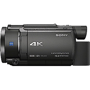 Sony FDR-AX53 4K Ultra HD Video Recording Handycam Camcorder + Vlogging Pro Bundle incl. Video Light, 64GB Memory, Microphone, Wide-Angle & Telephoto Lens, Editing S/W & More