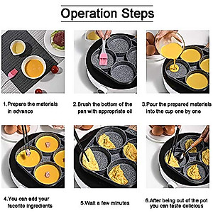 YIBAO Non-stick Egg Frying Pan Four-cup Medical Stone Egg Pan Pancake omelette pan Compatible With All Heat Sources