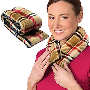 SunnyBay Microwave Heating Pad, Microwavable Moist Heated Neck and Shoulder Wrap, Versatile Weighted Beanbag Cold Pack or Warm Compress for Pain Relief, 26x4 Inches, London