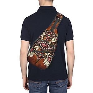 Cute Native American Sling Bag Crossbody Chest Daypack Casual Backpack American Indian Shoulder Bags for Women Men