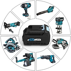 Rocivic Replace for Makita 40V Battery BL4025 2500mAh, Compatible with Makita 40 Volt max XGT Cordless Tools and 40 Volt Battery Charger