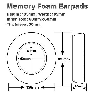 Replacement Ear Pads Compatible with HD668B, SR850, ATH-A900, ATH-AD500X, ATH-A700, AD700X, AD900X, ATH-A990z, ATH-R70X, ATH D700X, AD1000X, AD2000X Headphones (Velour Black)